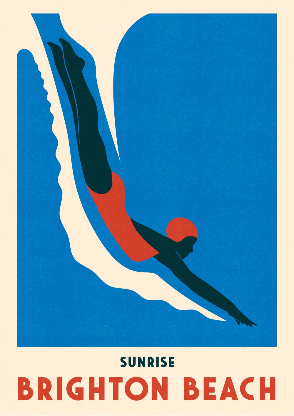 'Brighton Sunrise Swim' Art Print – DOWSE